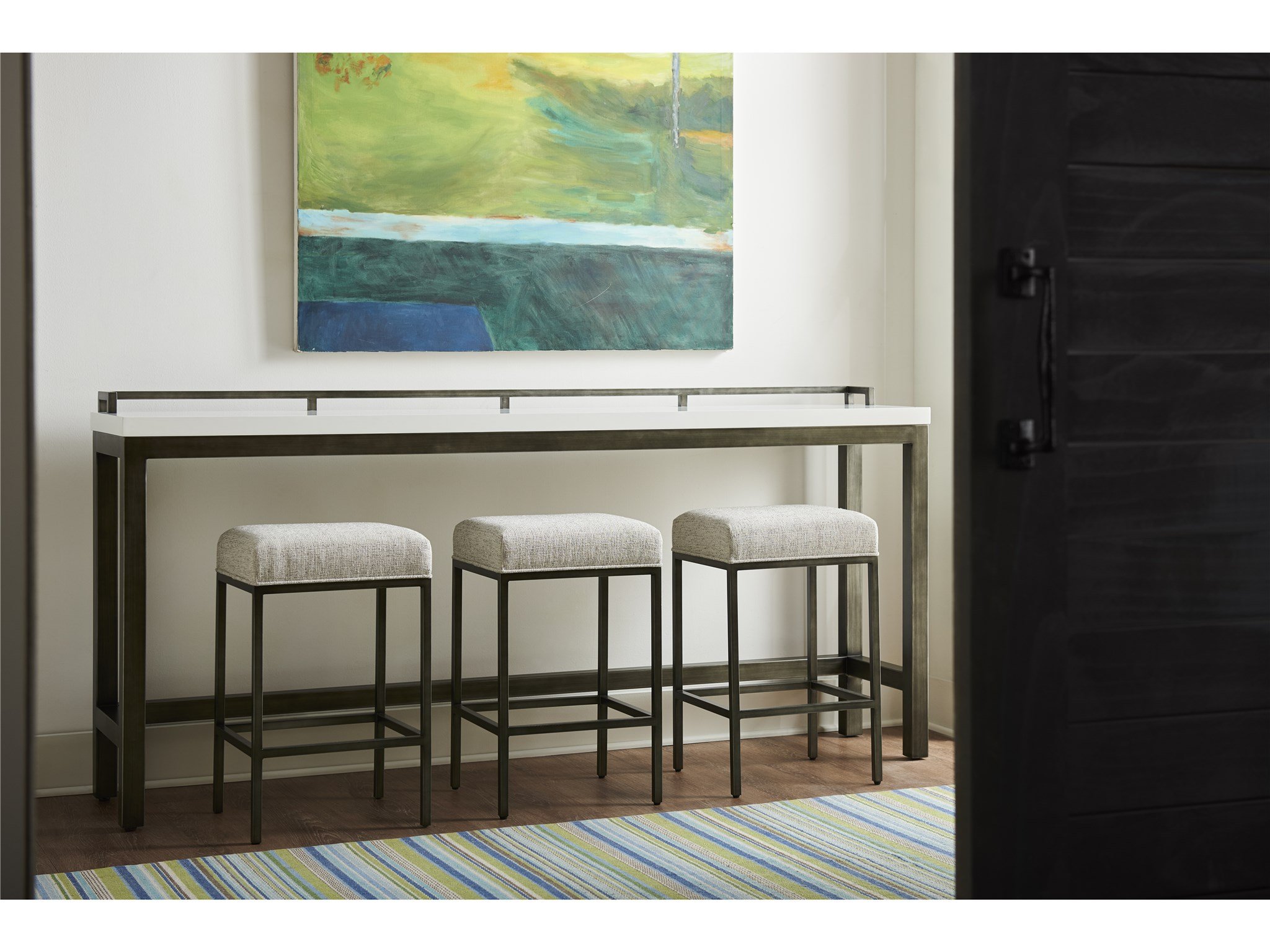 CURATED ESSENCE CONSOLE TABLE WITH STOOLS | Domicile Furniture