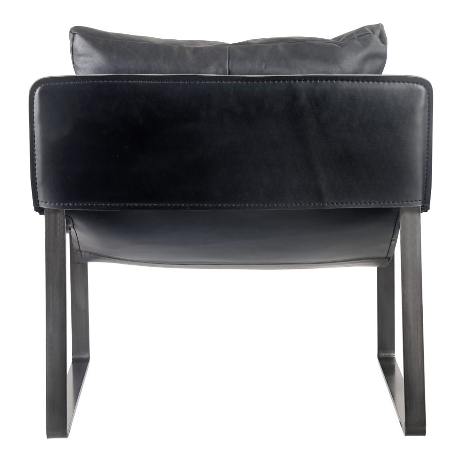 CONNOR CLUB CHAIR ONYX BLACK LEATHER | Domicile Furniture