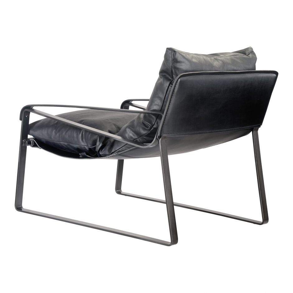 CONNOR CLUB CHAIR ONYX BLACK LEATHER | Domicile Furniture