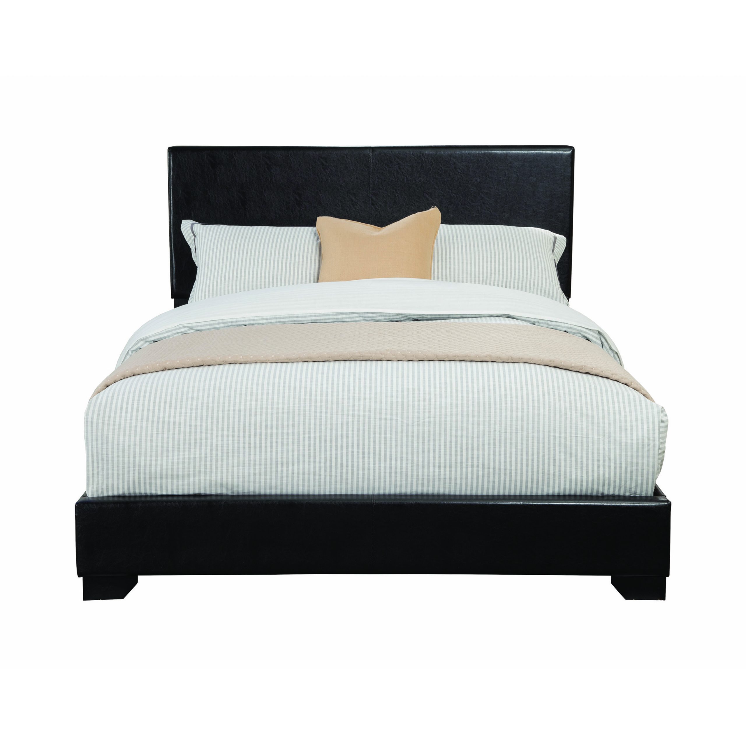 Conner Twin Upholstered Panel Bed Black | Domicile Furniture