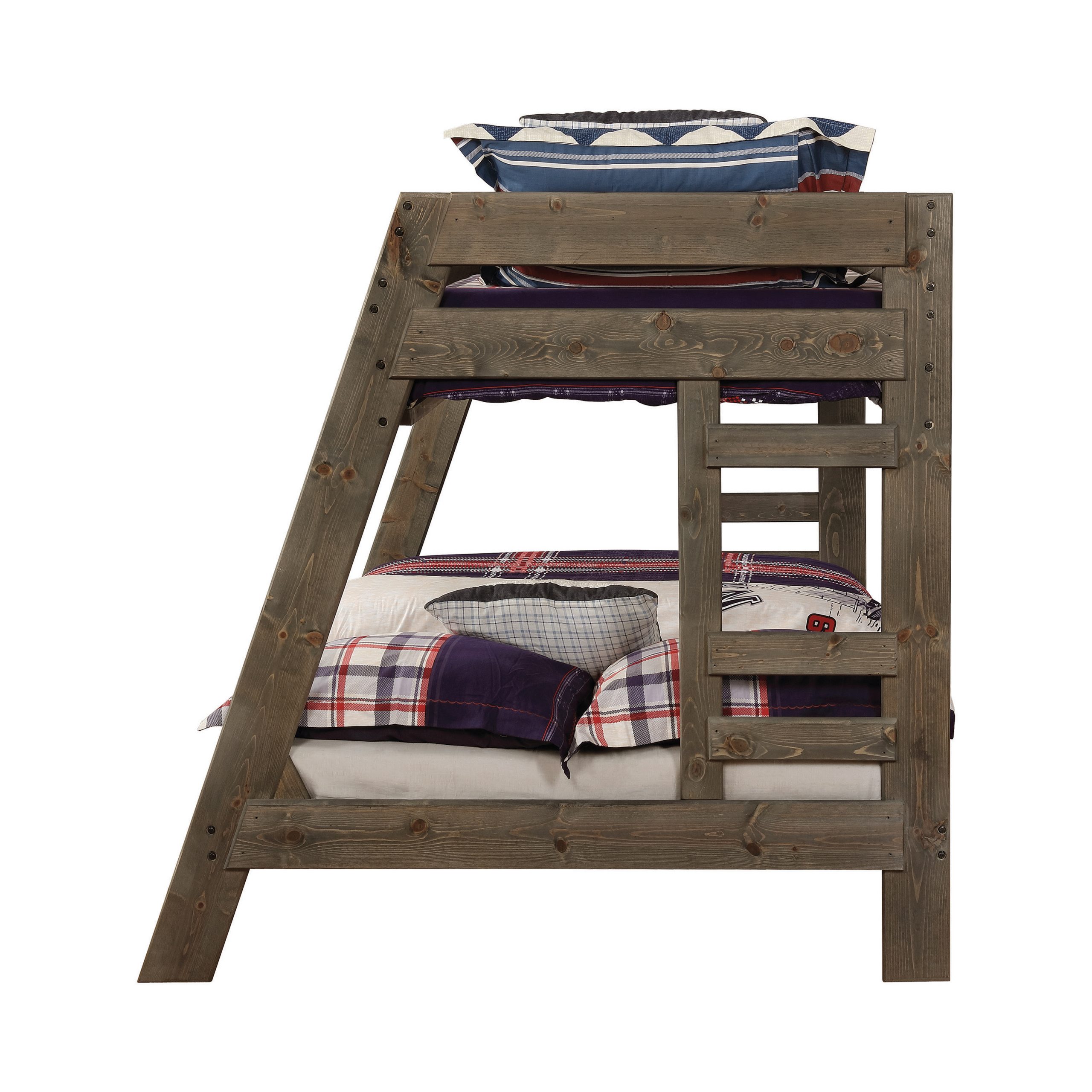 Wrangle Hill Twin Over Full Bunk Bed Gun Smoke | Domicile Furniture