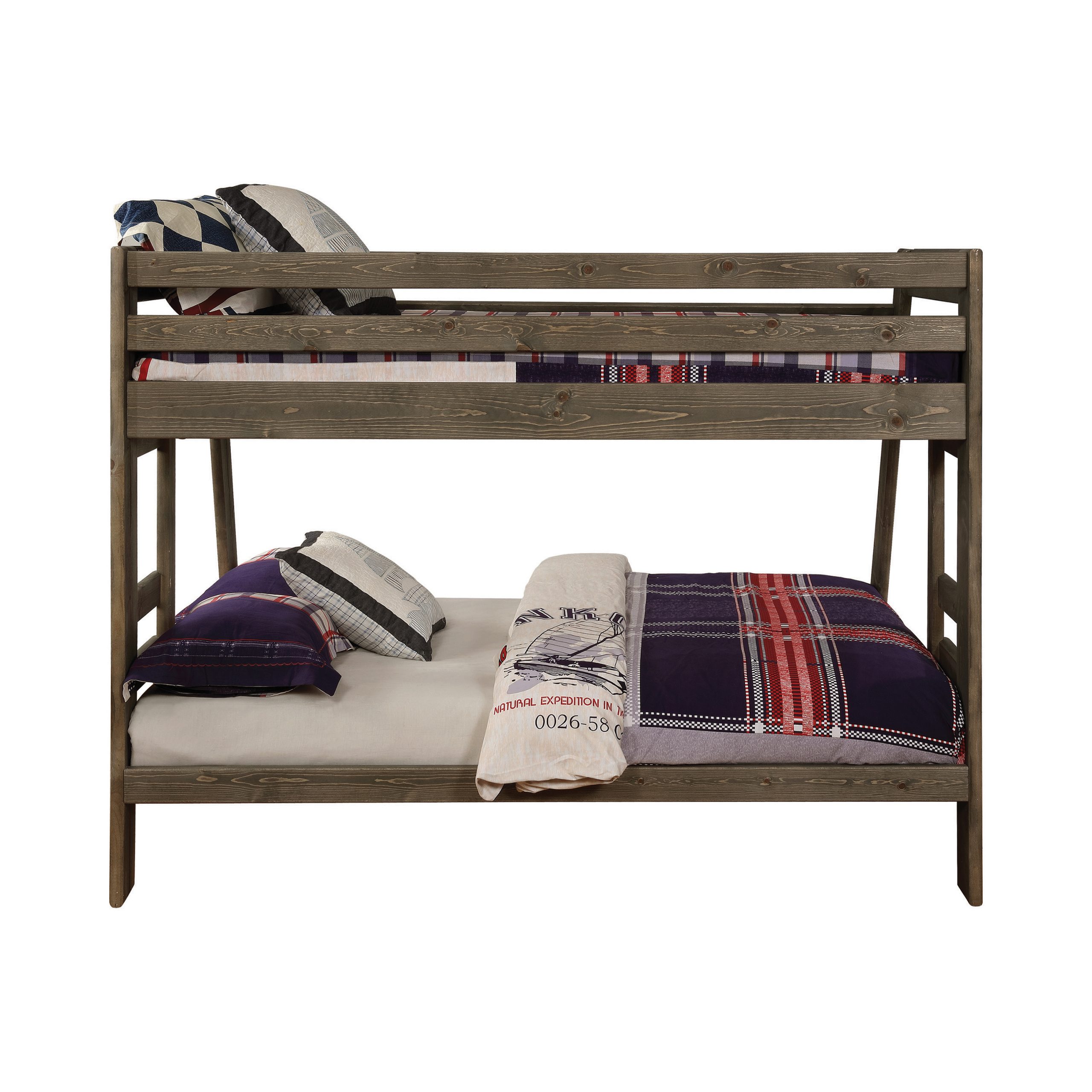 Wrangle Hill Twin Over Full Bunk Bed Gun Smoke | Domicile Furniture