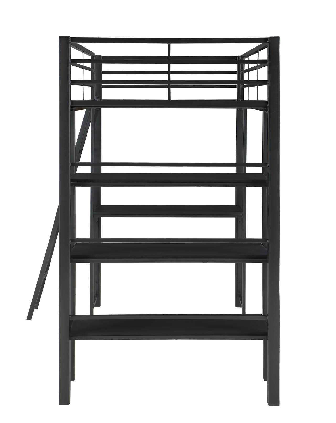 Hadley Twin Workstation Loft Bed Gunmetal | Domicile Furniture